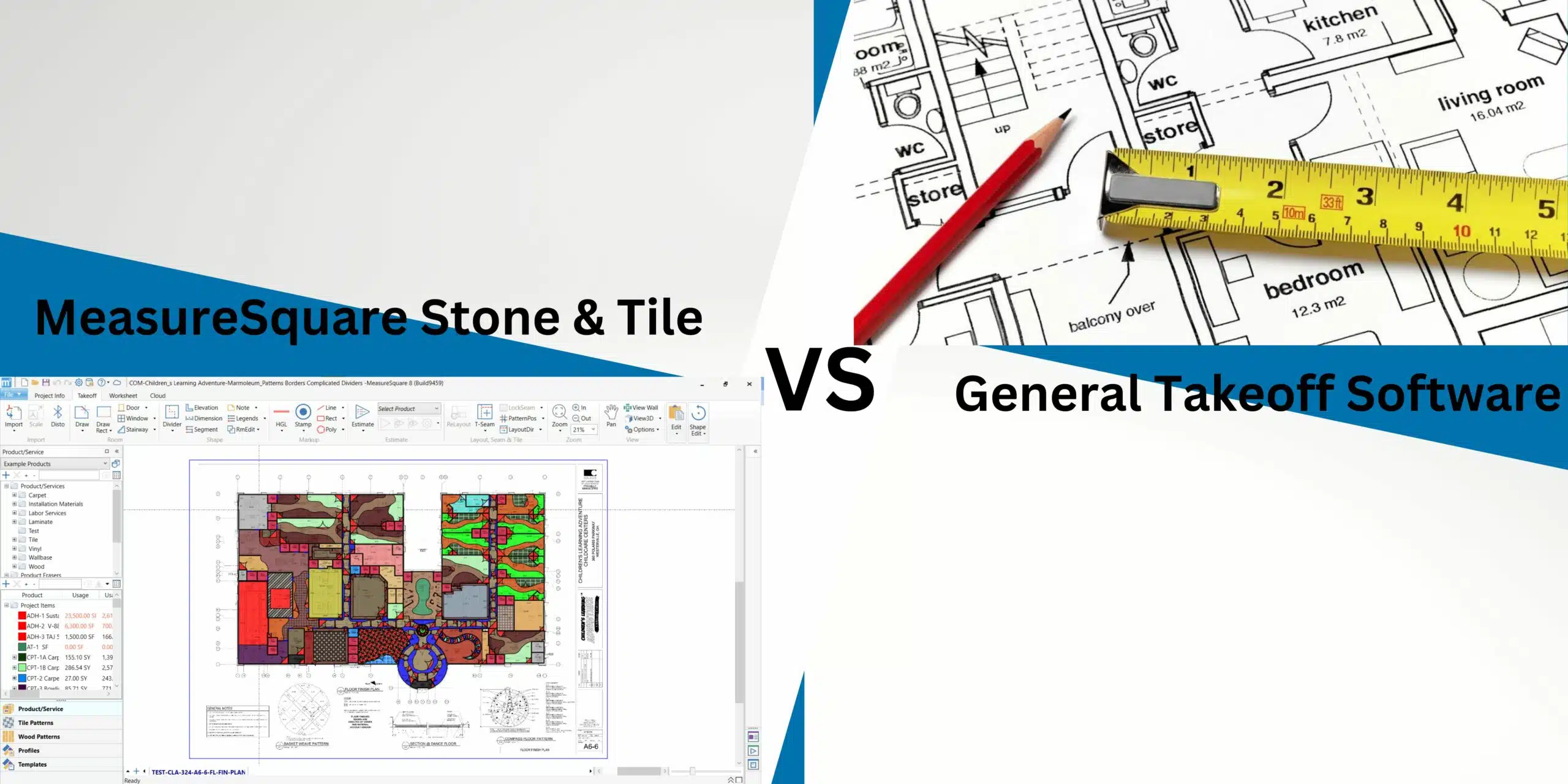 Stone & Tile Takeoff vs. General Tools | Measure Square